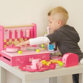 Wooden Pink Mini Kitchen | Jumini Wooden Toys UK