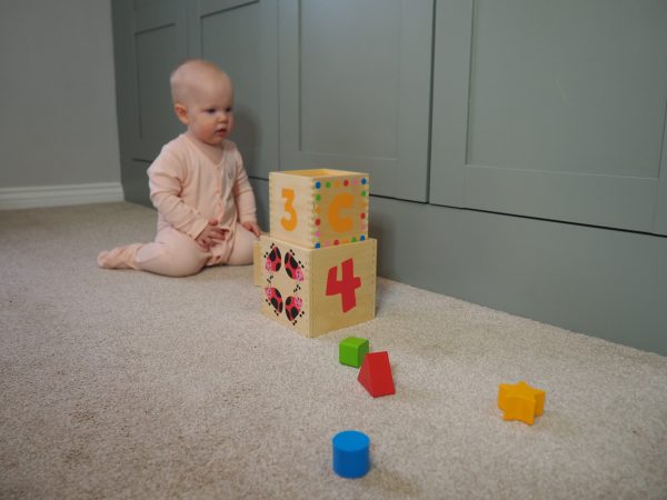 Wooden Stacking Cubes Shape Sorter | Jumini Wooden Toys UK