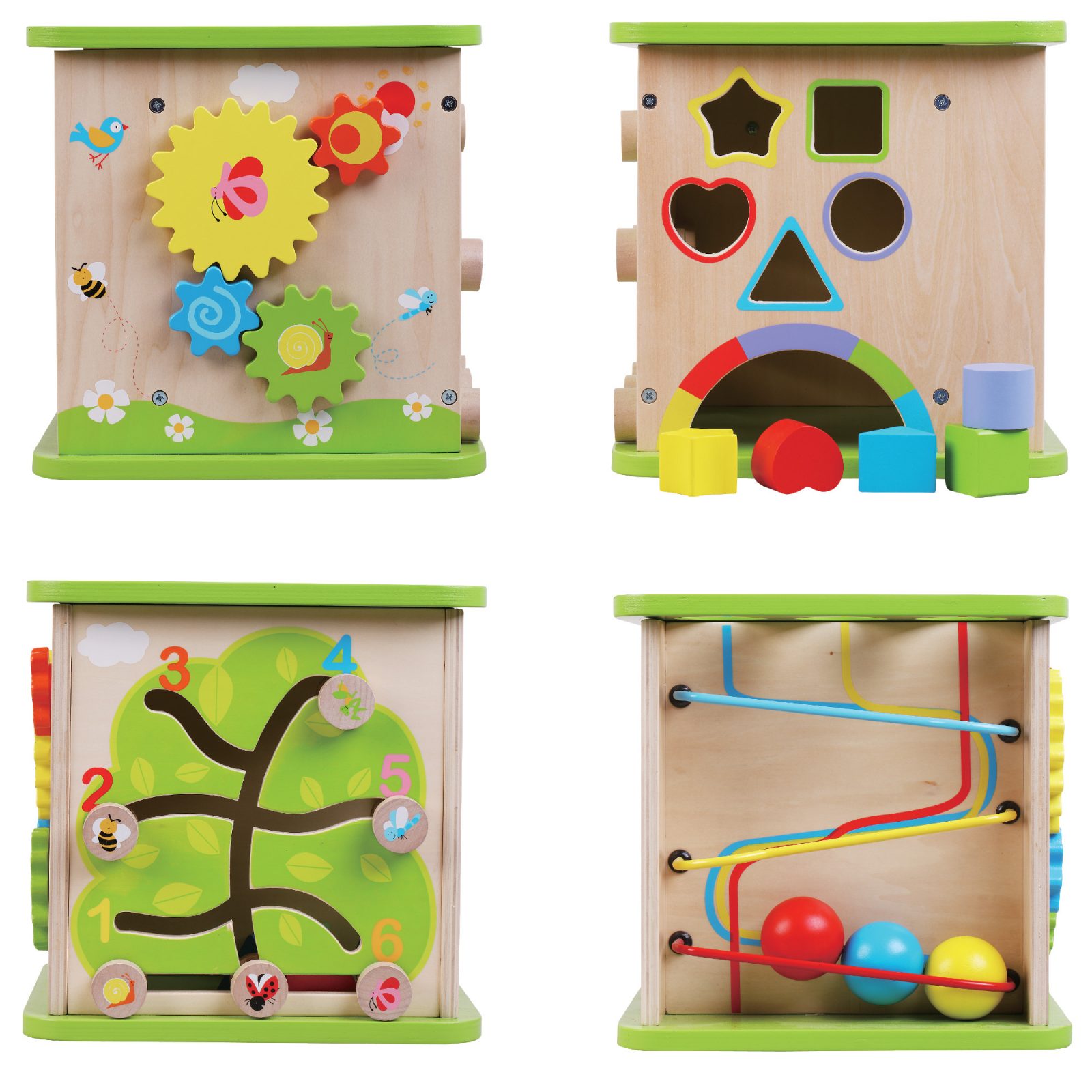 Wooden Activity Play Cube | Jumini Wooden Toys UK