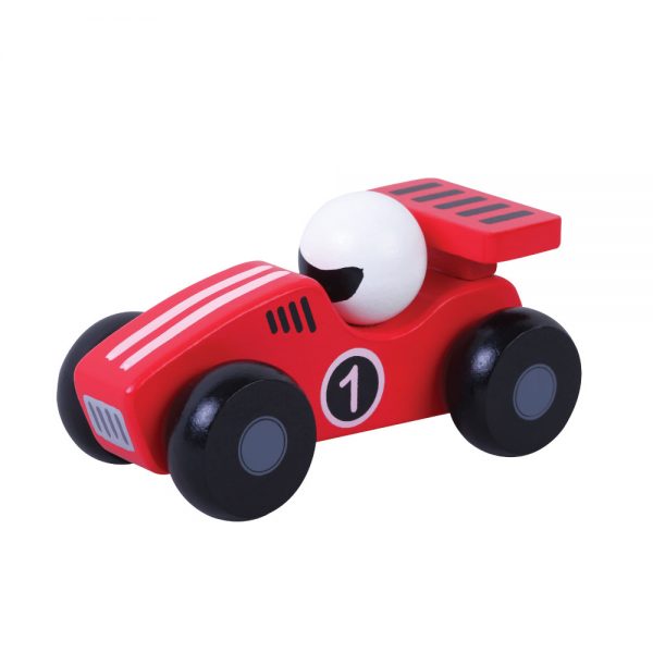 Red No 1 Wooden Toy Racing Car Jumini Wooden Toys UK